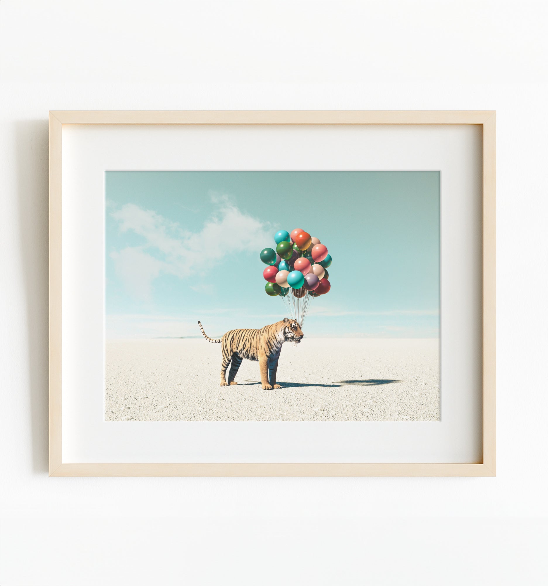 Tiger with Balloons Art Print – The Crown Prints