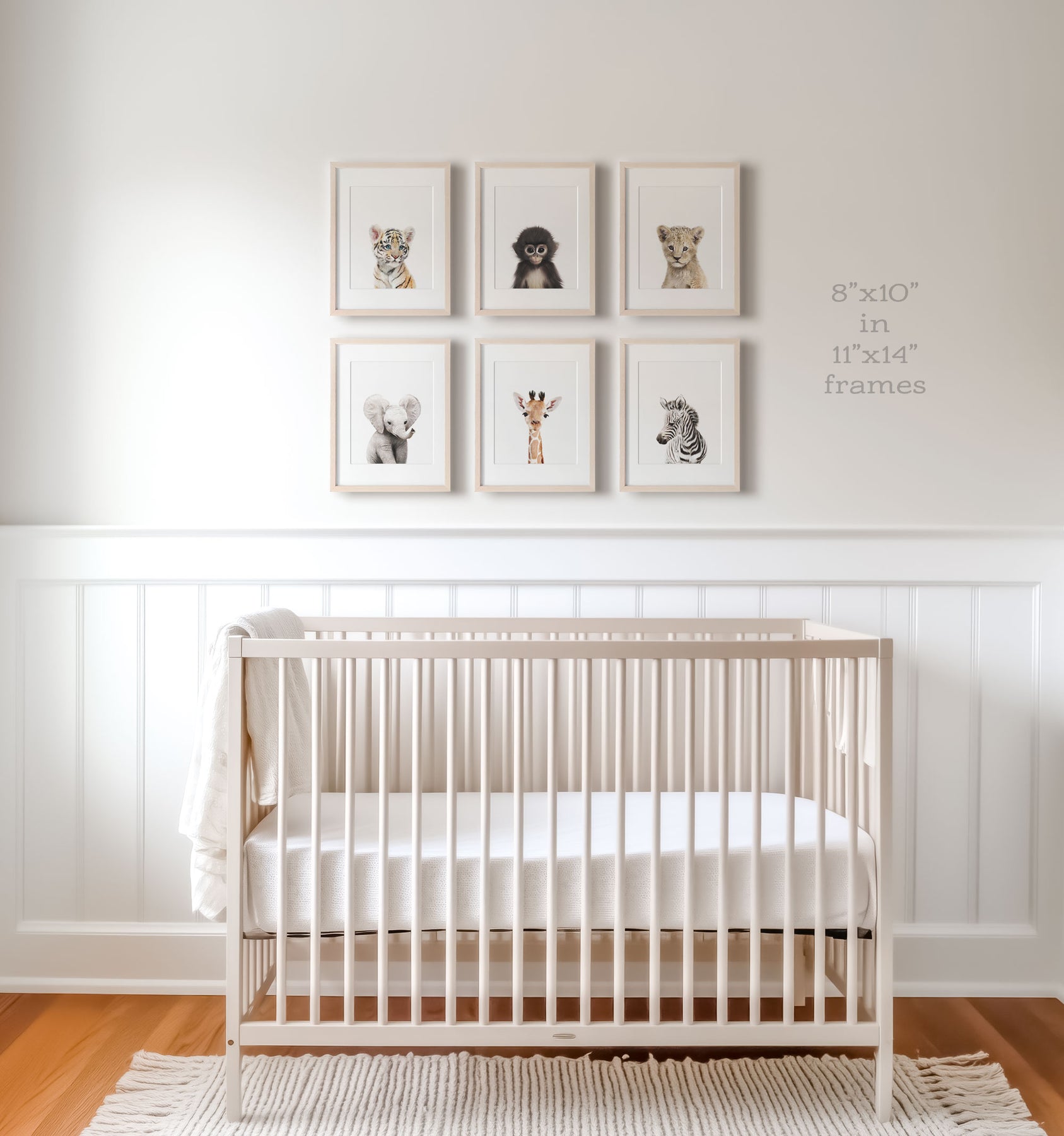 Baby Jungle & Safari Animals Set of 6 Nursery Decor Prints - The Crown ...