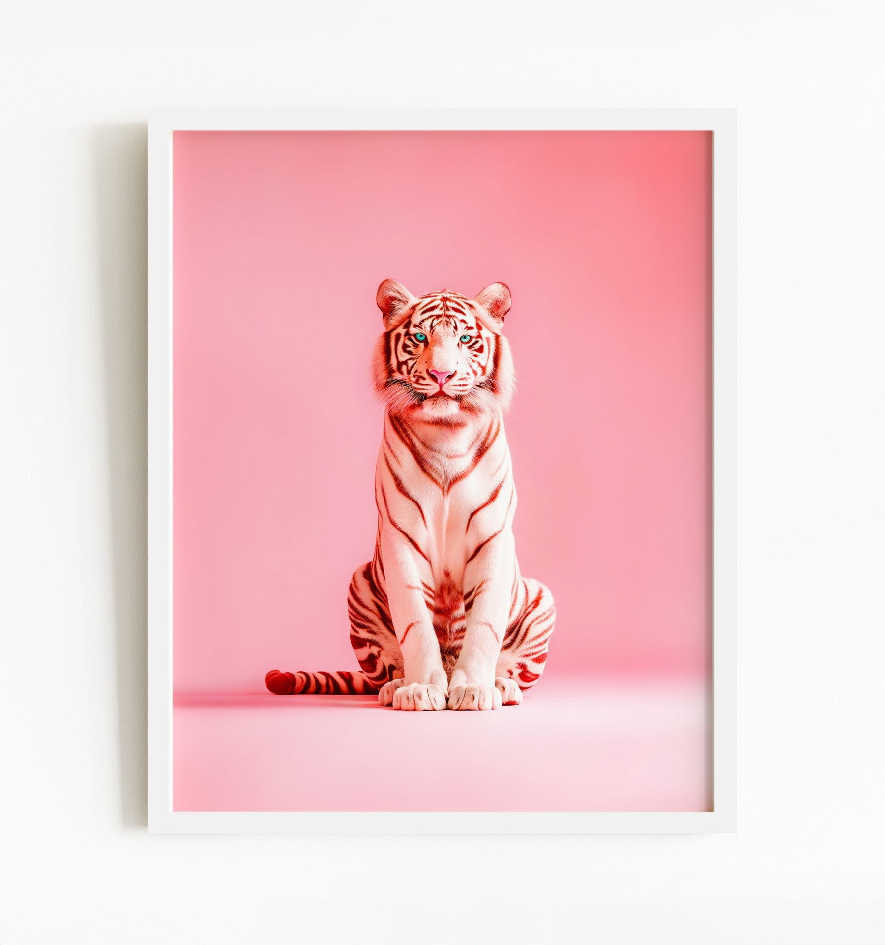 Portrait of a Pink Tiger Wall Art Print – The Crown Prints