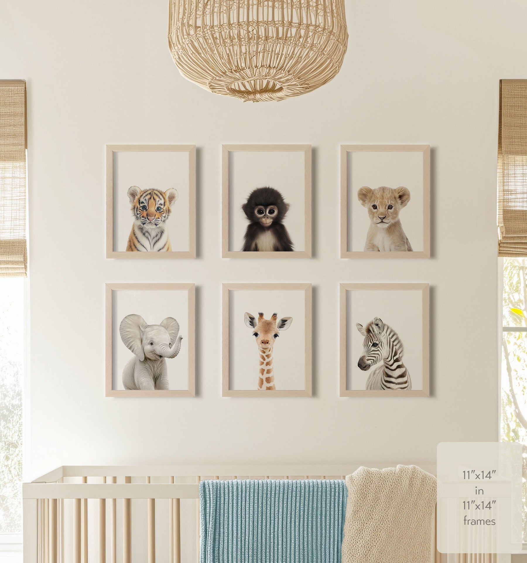 Baby Jungle & Safari Animals Set of 6 Nursery Decor Prints – Safari ...
