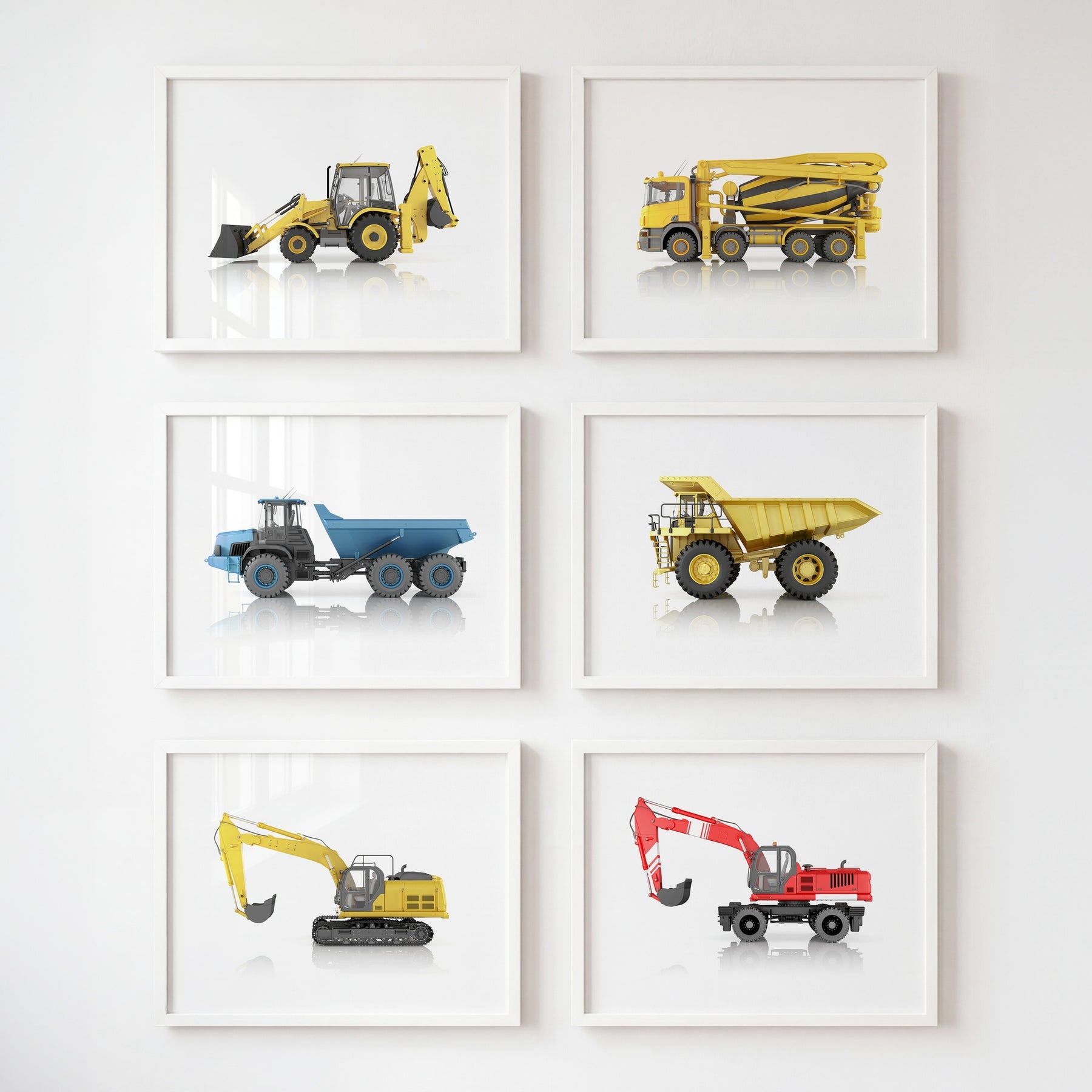 Construction Vehicles Collection Set of 6 - Horizontal · 5x7 · Fine Art ...