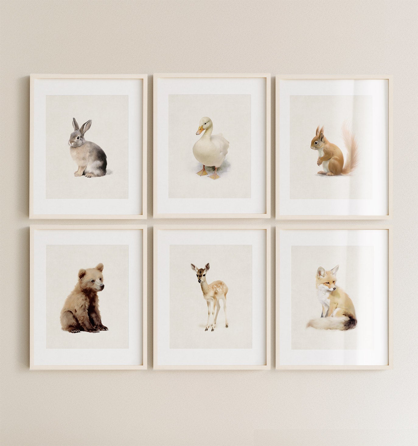 Nursery Art Storybook Animals - Woodland Animal Prints - The Crown Prints
