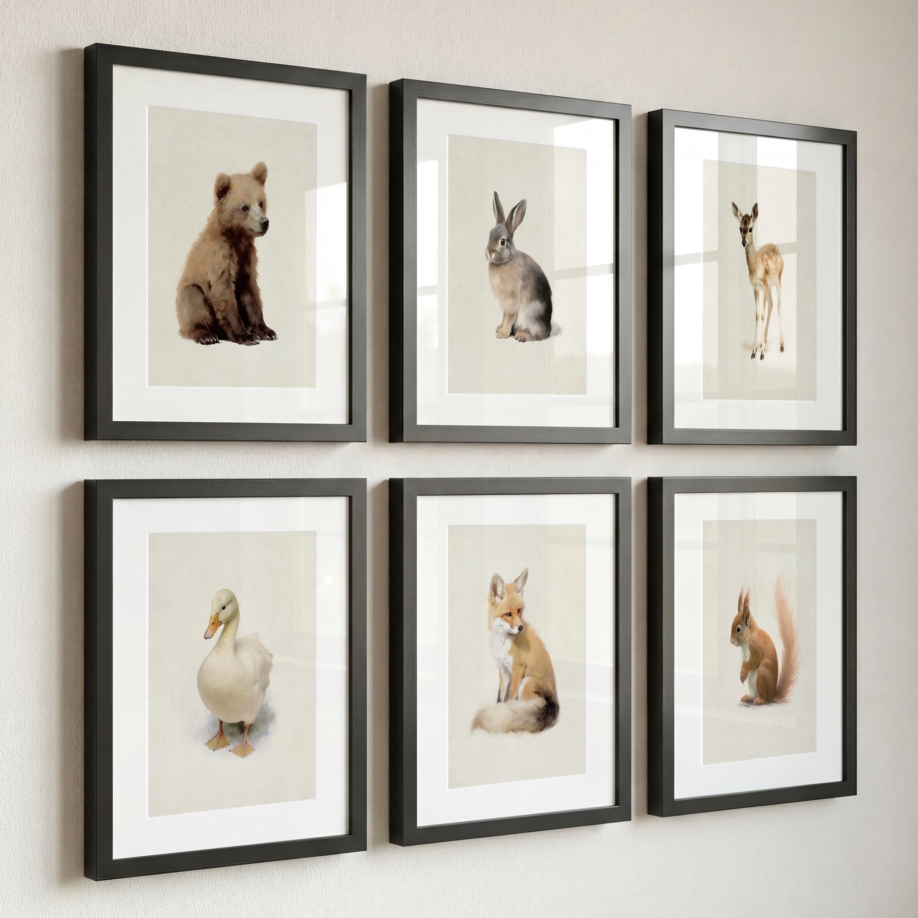 Storybook Animals - Woodland Animal Prints - Complete Set of 6 Prints ...