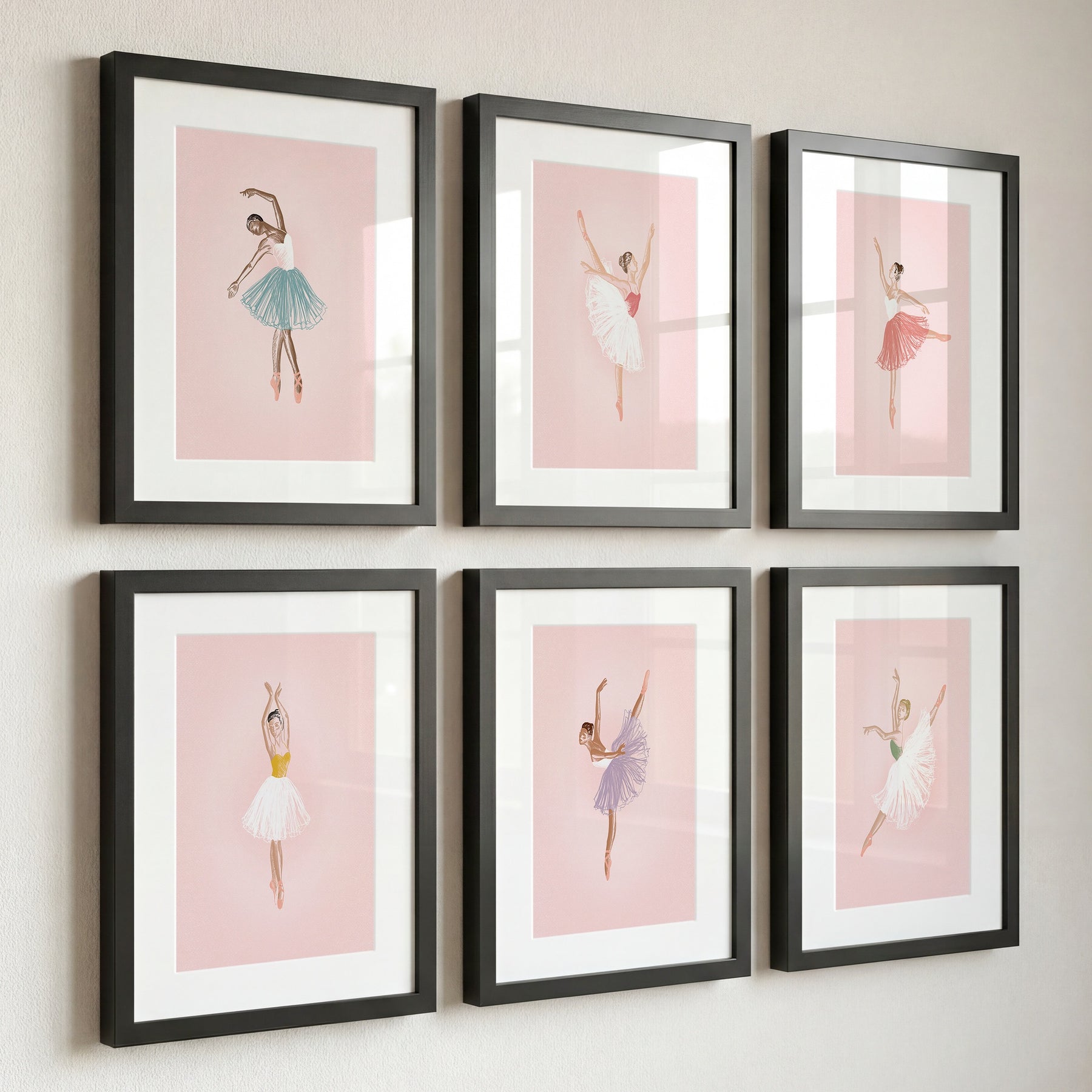 Ballerina Art Prints – Girls Room Dancer Wall Decor – The Crown Prints