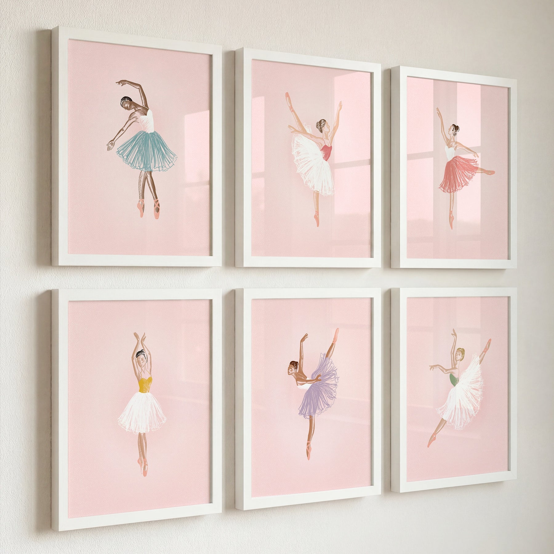 Ballerina Art Prints – Girls Room Dancer Wall Decor – The Crown Prints