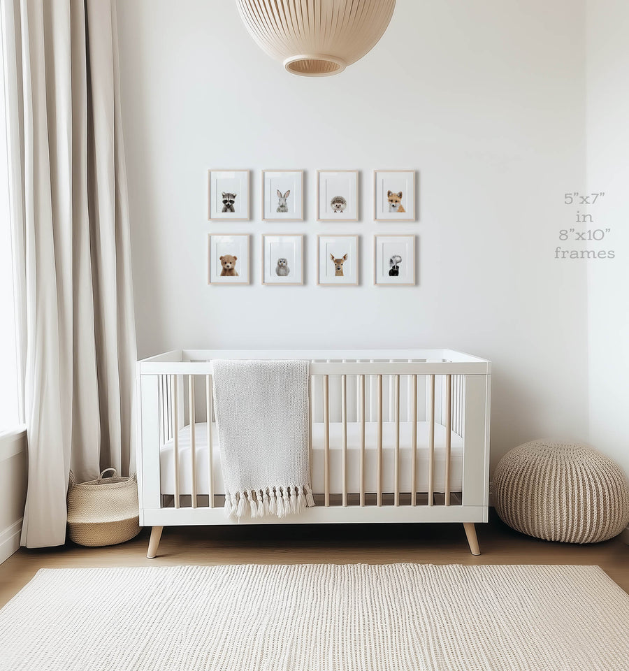 Woodland Animals Set of 8 Baby Animals Nursery Decor Art Prints – The ...