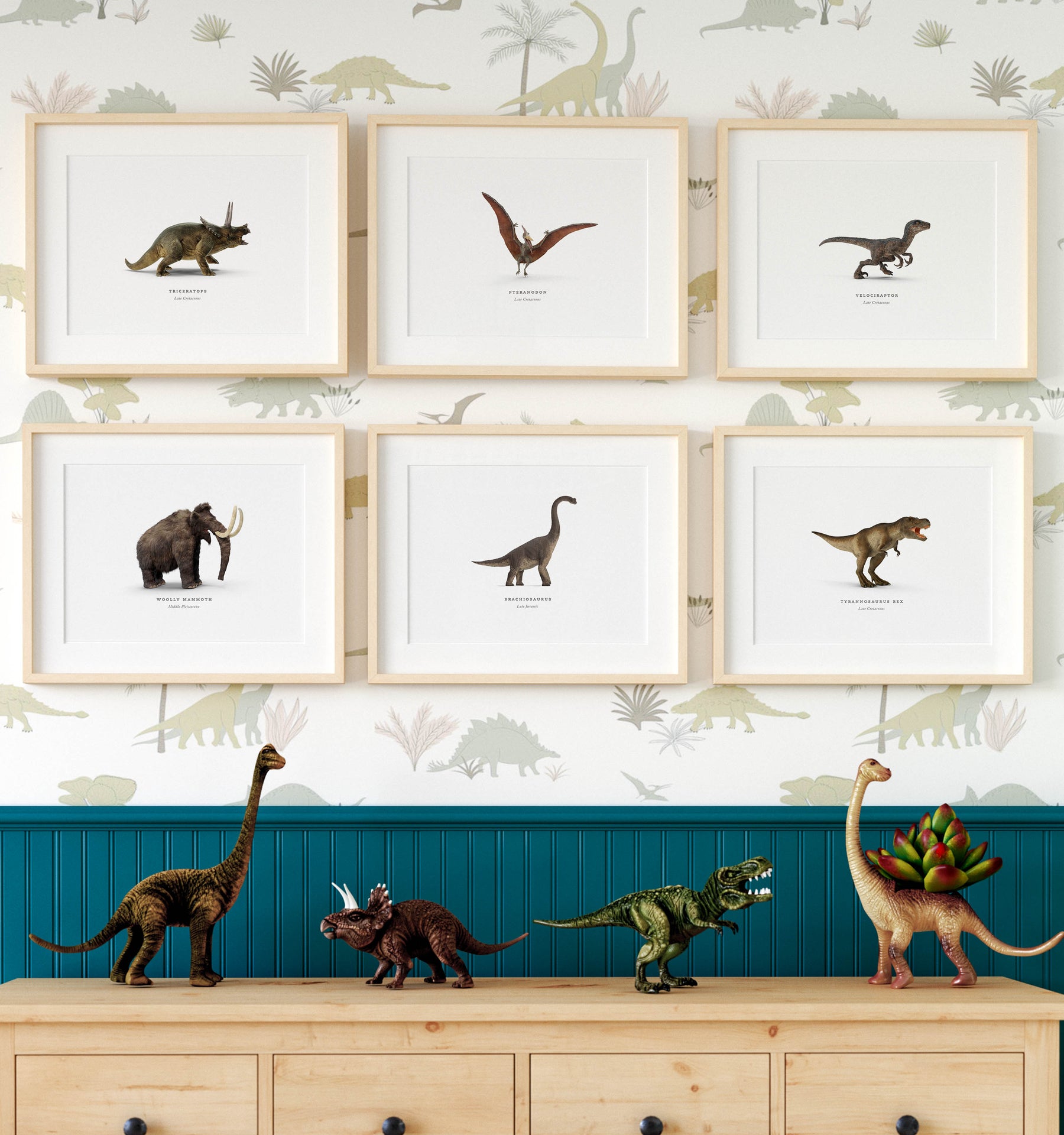 Prehistoric Creatures & Dinosaurs Set of 6 Boy Room Decor Prints – The ...