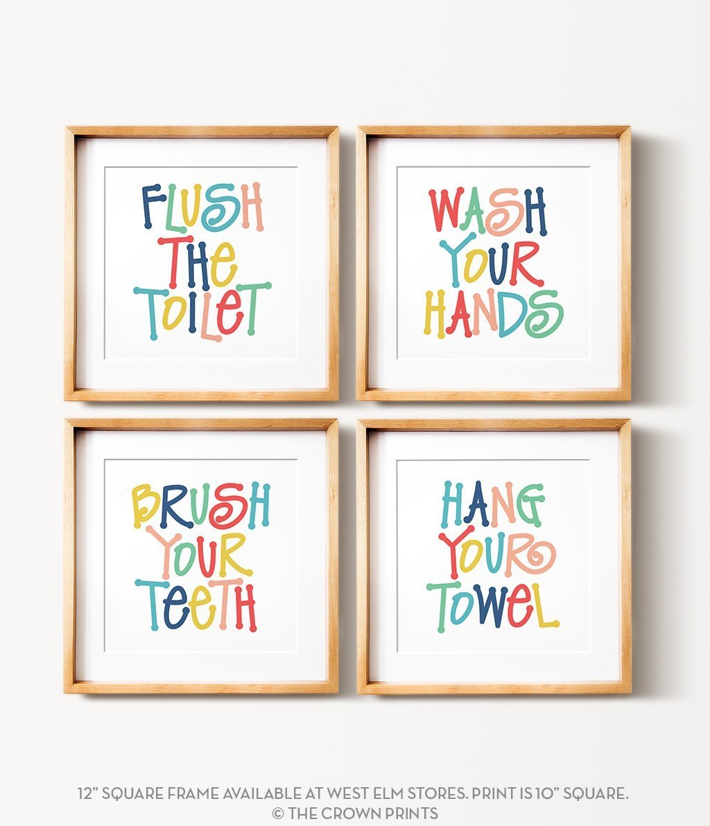 bathroom print set